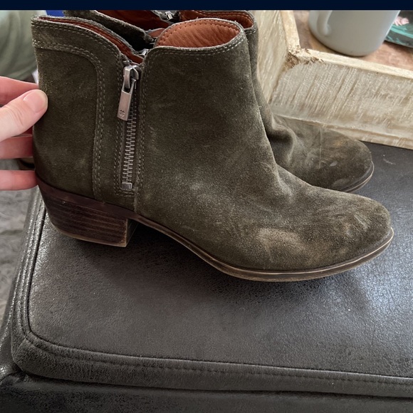 Lucky Brand | Shoes | Womens Suede Green Lucky Brand Booties Used Size ...